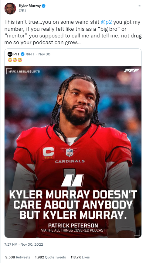 Arizona Cardinals QB Kyler Murray Calls Out Minnesota Vikings CB ... Arizona Cardinals QB Kyler Murray Calls Out Minnesota Vikings CB ...
